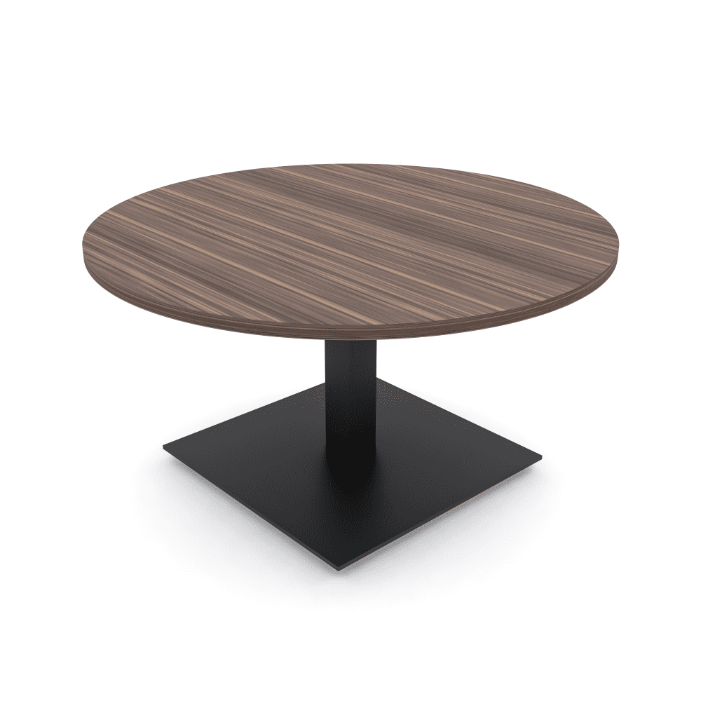 42" Round Coffee Table For Office With Square Metal Base - Walmart.com