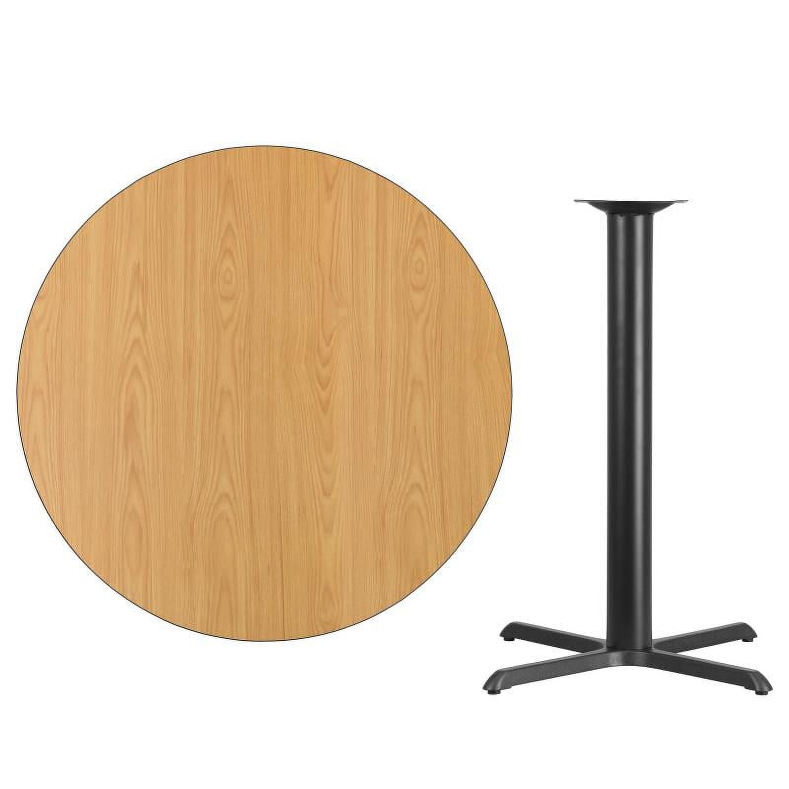 42" Round Natural Laminate Table Top With Bar Height X Base - Bar ...