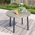 42" Round Patio Dining Table for 4, All-Weather Metal Patio Table with ...