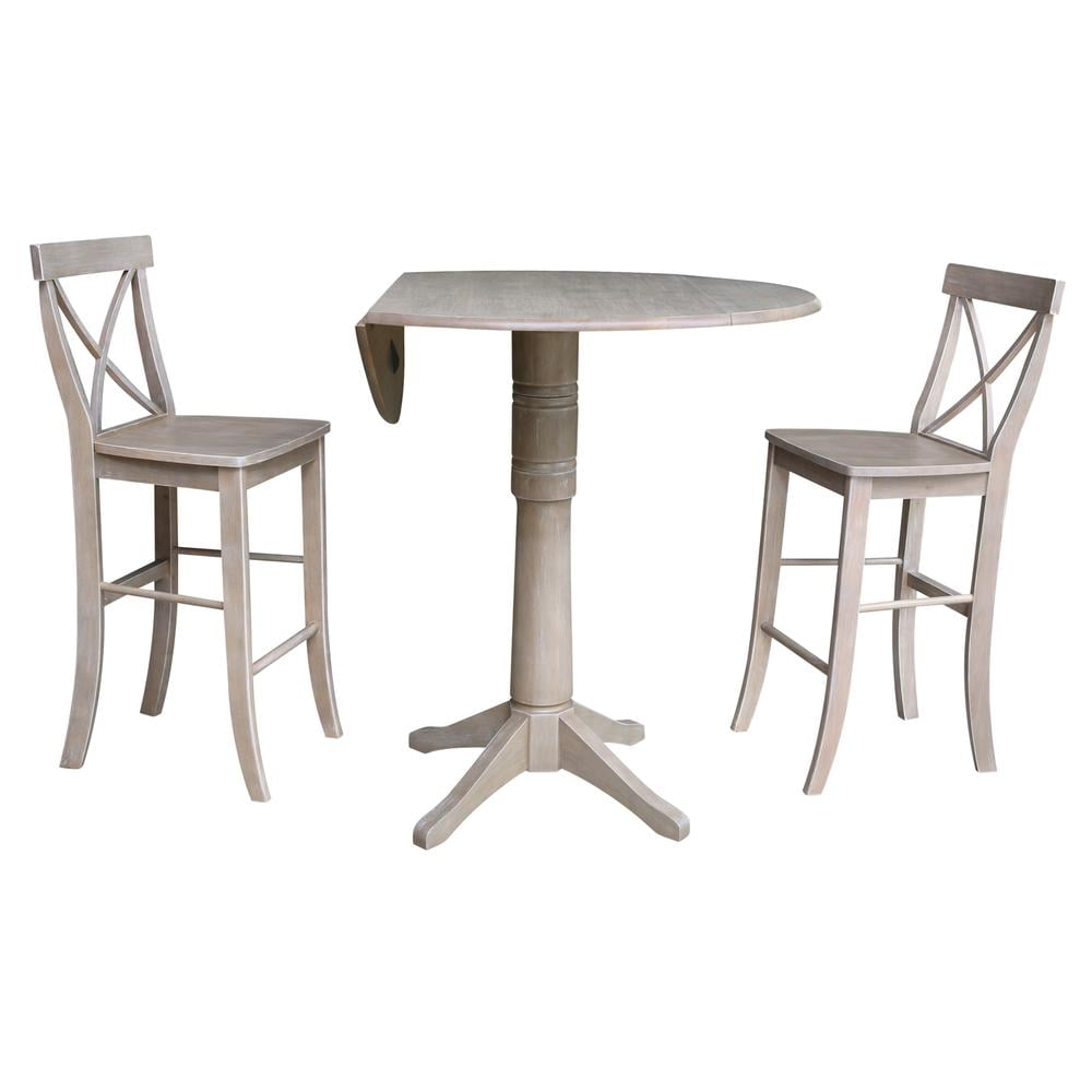 42" Round Pedestal Bar Height Table with 2 Bar Height Stools - Walmart.com