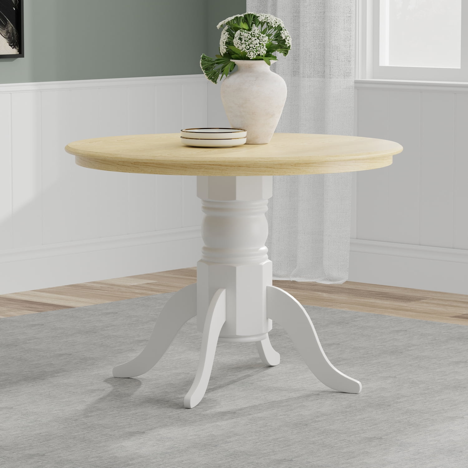 Glenwillow Home 42" Round Wood Pedestal Dining Table - Walmart.com