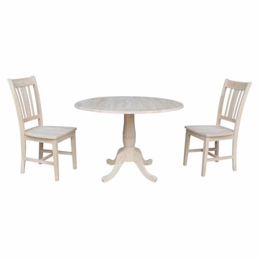 42" Round Top Pedestal Table with 2 Chairs - Walmart.com