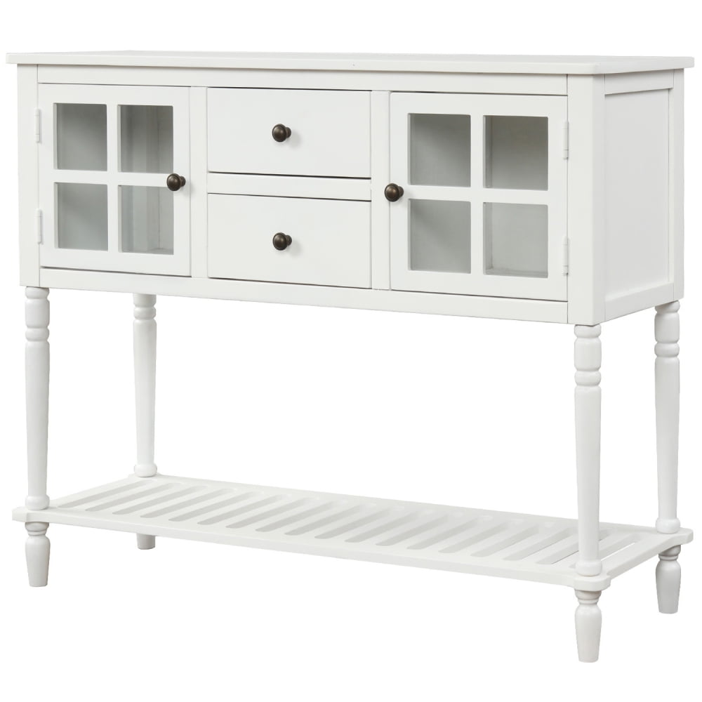 42" Sideboard Console Table with Bottom Shelf, Farmhouse Coffee Bar ...