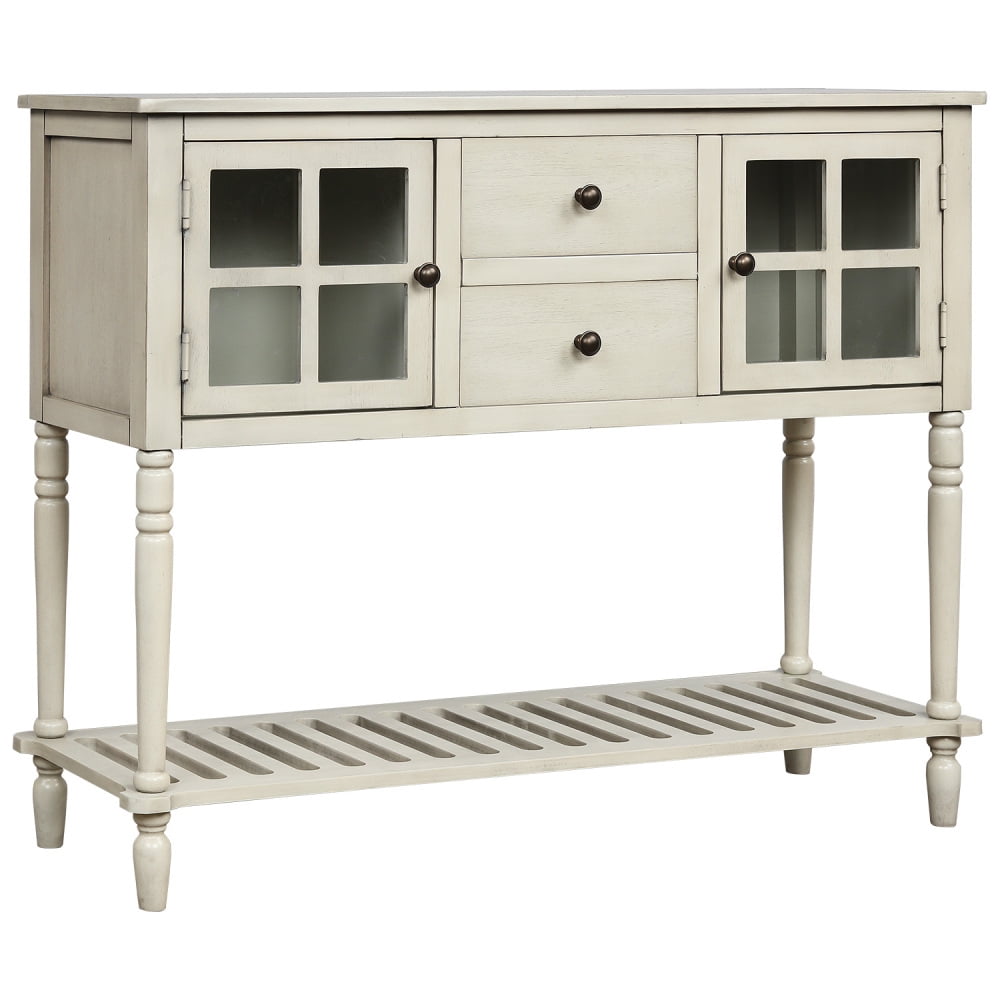 42" Sideboard Console Table with Bottom Shelf, Farmhouse Coffee Bar ...