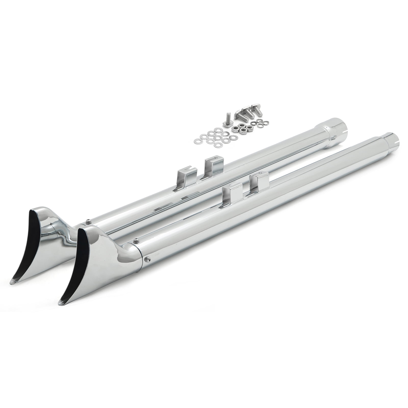42" Slip on Fishtail Mufflers Exhaust Pipes for Harley Touring Road ...