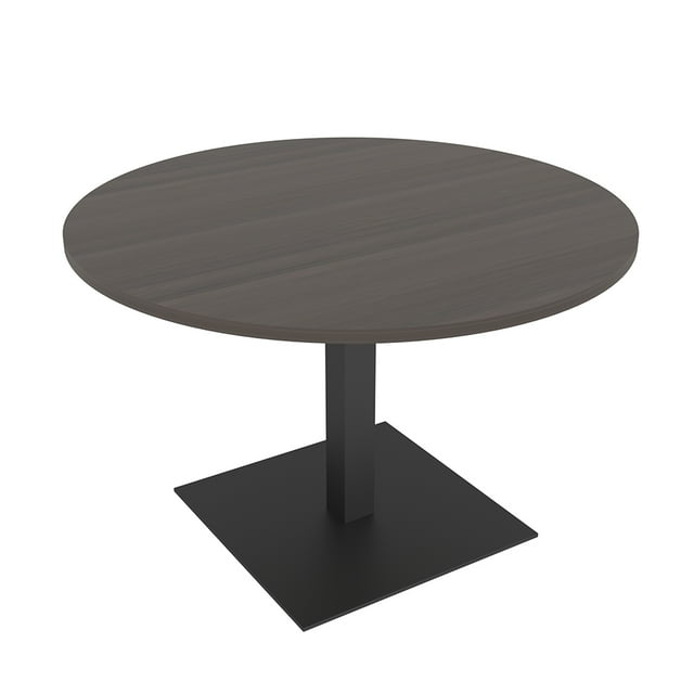 42" Small Round 4 Person Conference Room Table With Square Black Base ...
