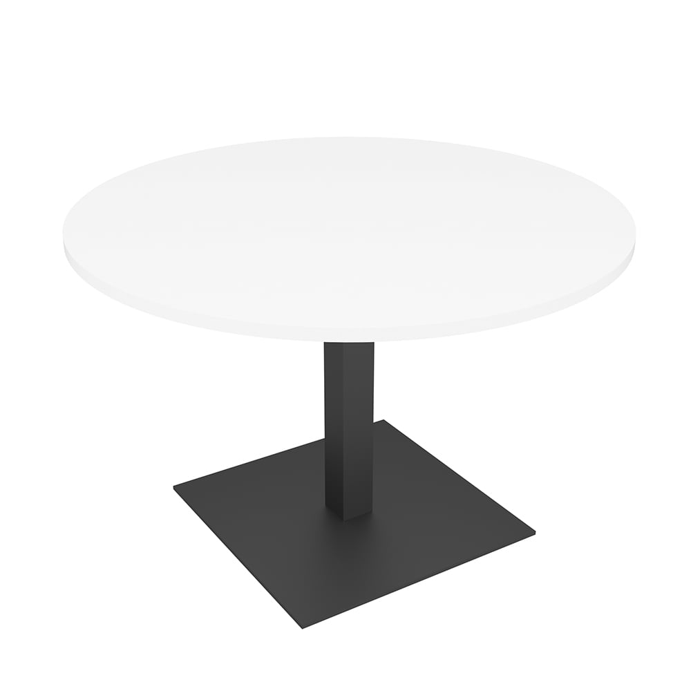 42" Small Round 4 Person Conference Room Table With Square Black Base ...