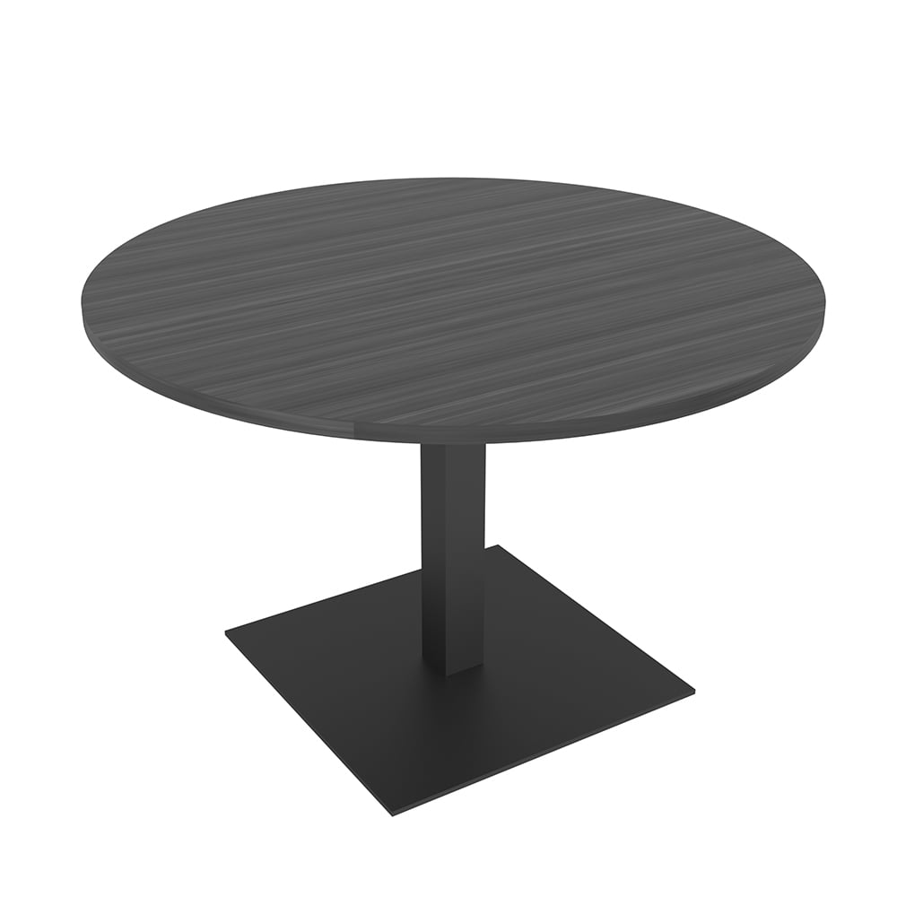 42" Small Round 4 Person Conference Room Table With Square Black Base ...