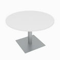 42" Small Round 4 Person Conference Room Table With Square Metal Base ...