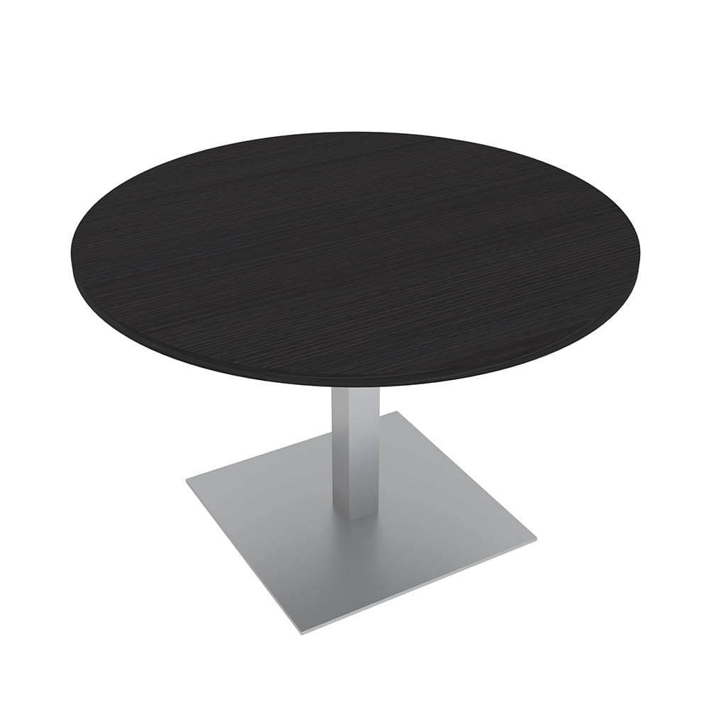 42" Small Round 4 Person Conference Room Table With Square Metal Base ...