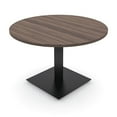 42" Small Round 4 Person Conference Room Table With Square Metal Base ...