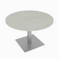 42" Small Round 4 Person Conference Room Table With Square Metal Base ...