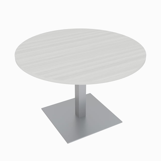 42" Small Round 4 Person Conference Room Table With Square Metal Base ...