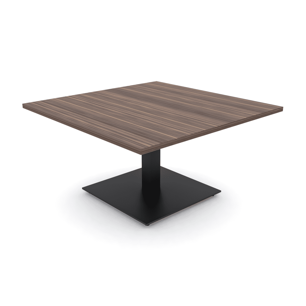 42" Square Coffee Table With Square Metal Base Office Reception Table ...