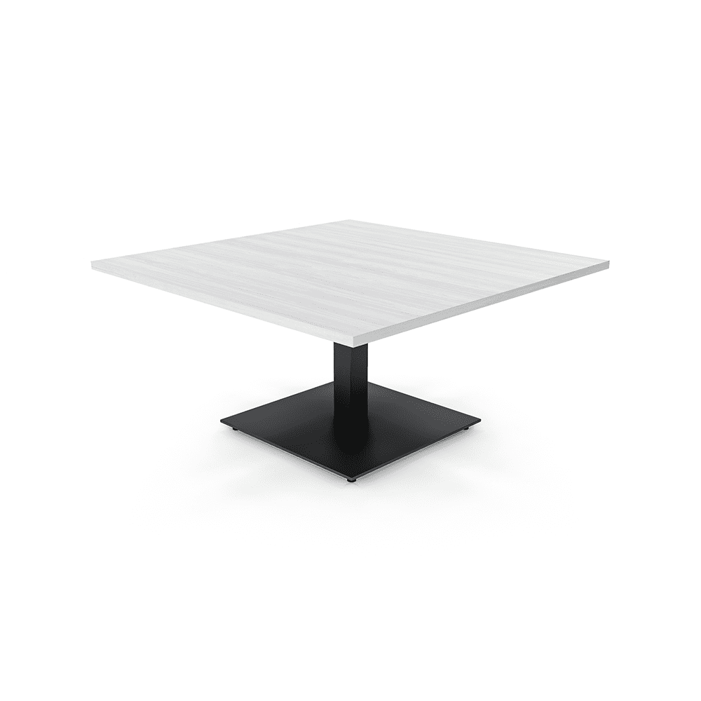 42" Square Coffee Table With Square Metal Base Office Reception Table ...