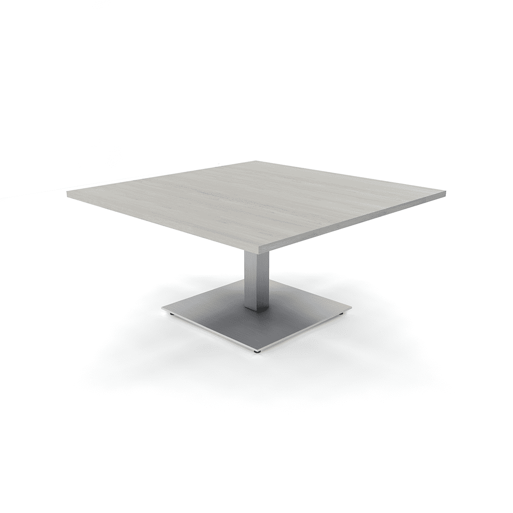 42" Square Coffee Table With Square Metal Base Office Reception Table ...