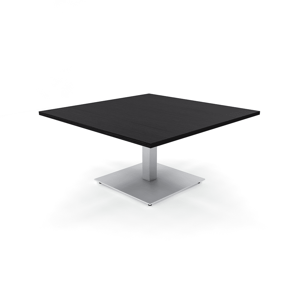 42" Square Coffee Table With Square Metal Base Office Reception Table ...