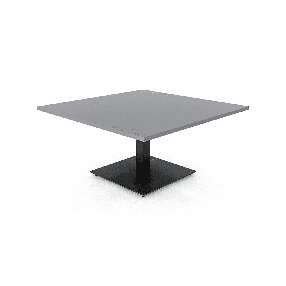 42" Square Coffee Table With Square Metal Base Office Reception Table ...