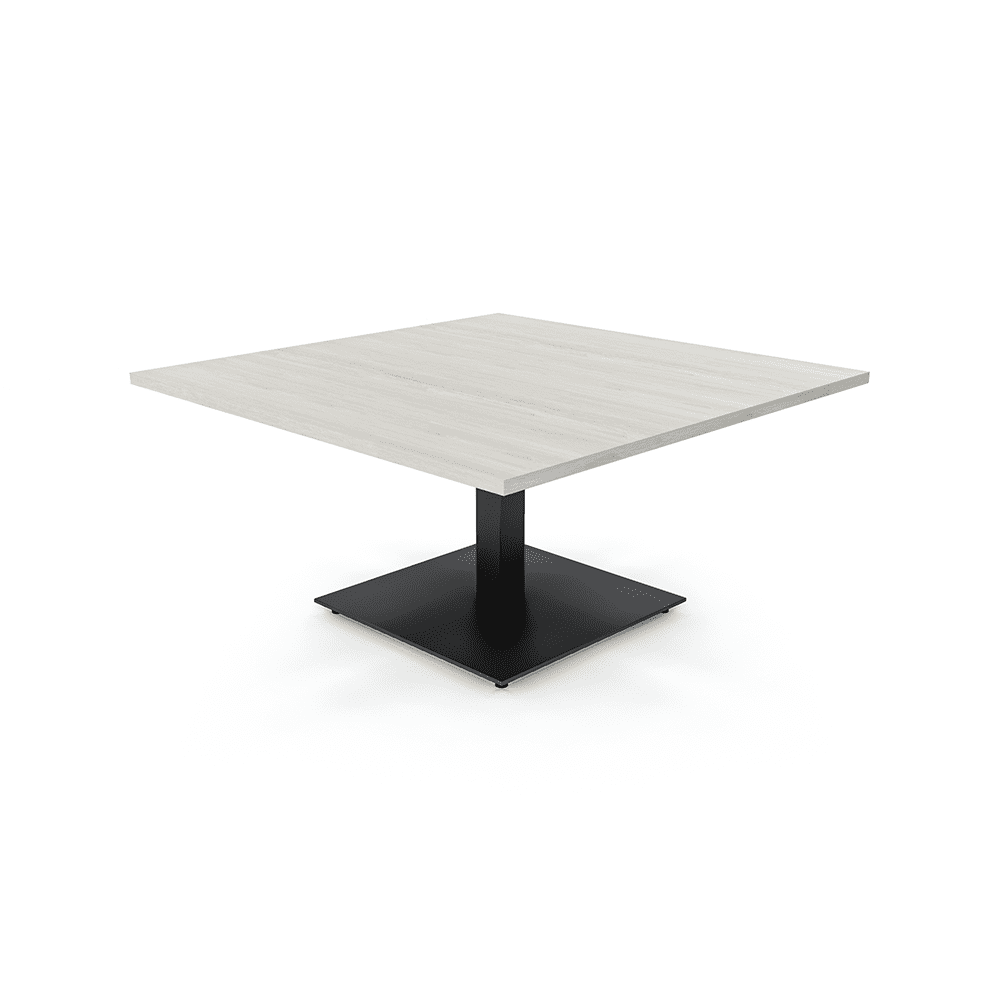 42" Square Coffee Table With Square Metal Base Office Reception Table ...