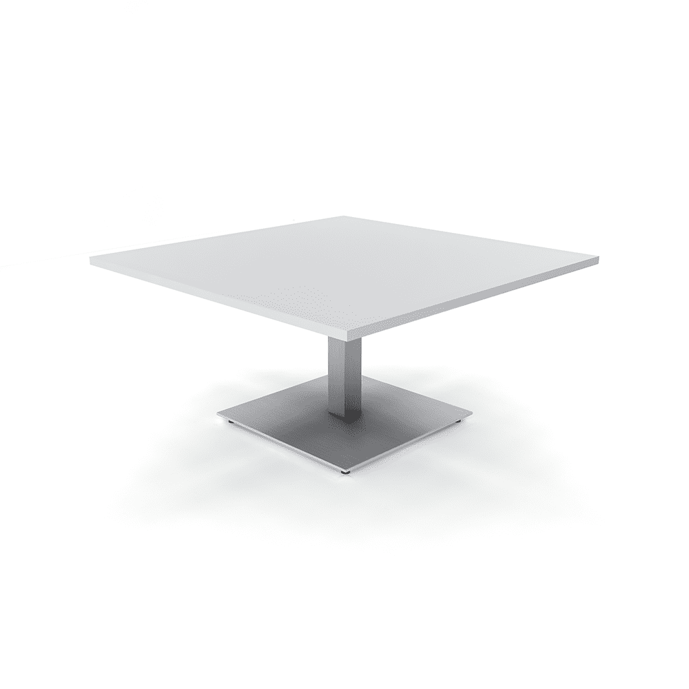 42" Square Coffee Table With Square Metal Base Office Reception Table ...