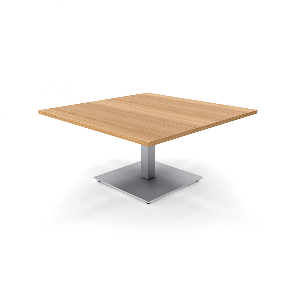 42" Square Coffee Table With Square Metal Base Office Reception Table ...