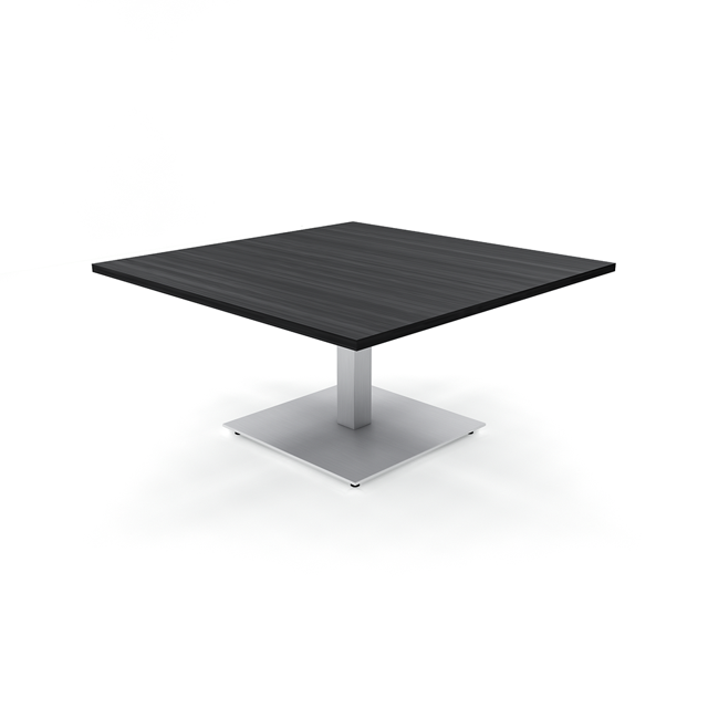 42" Square Coffee Table With Square Metal Base Office Reception Table ...