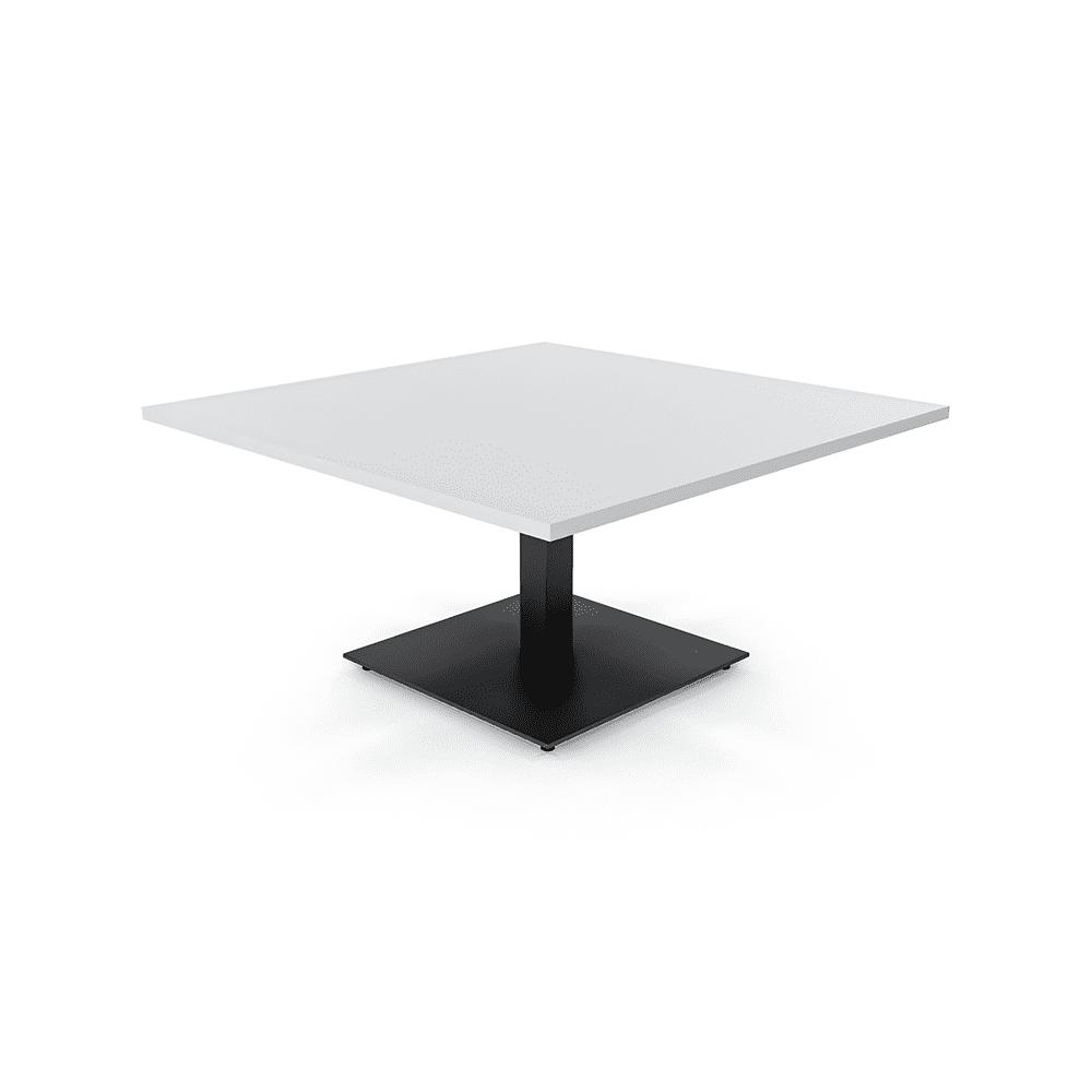 42" Square Coffee Table With Square Metal Base Office Reception Table ...