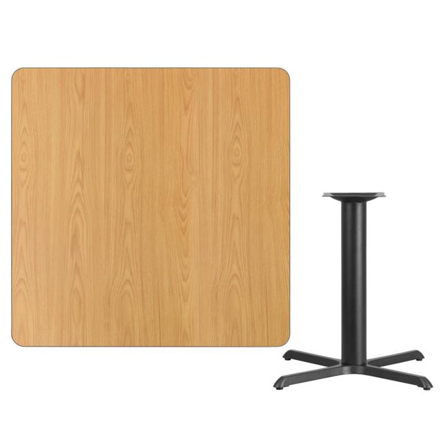 42" Square Natural Laminate Table Top With Table Height X Base - Table ...