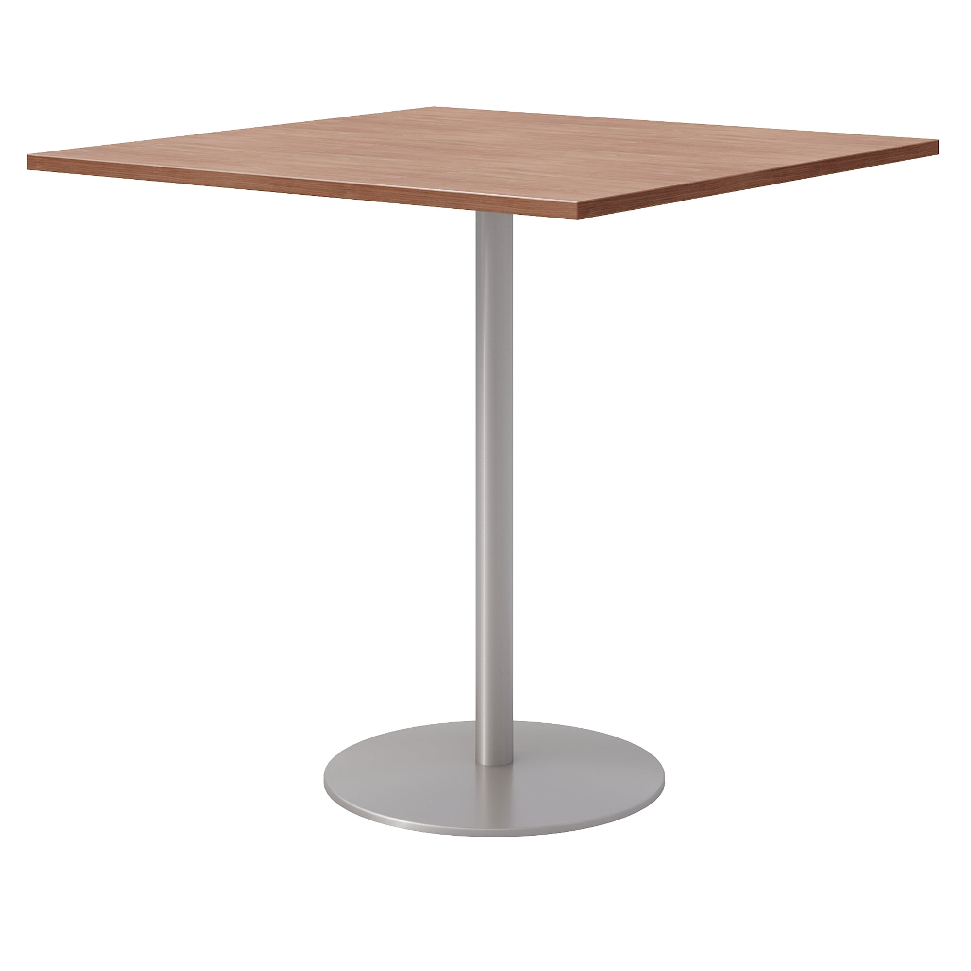 42" Square Pedestal Table - Cherry Top - Silver Base - Bistro Height ...