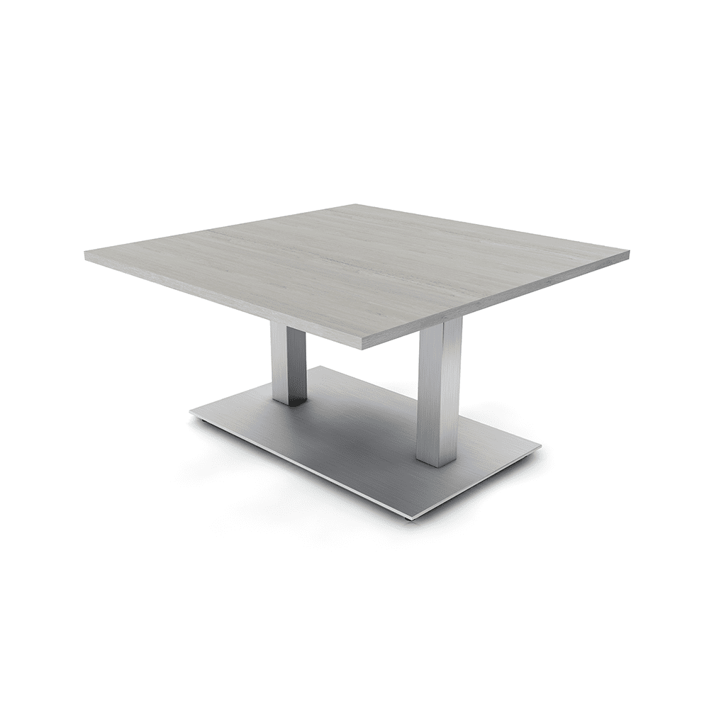 42" Square Shaped Coffee Table Office Reception Table Double Post Base ...