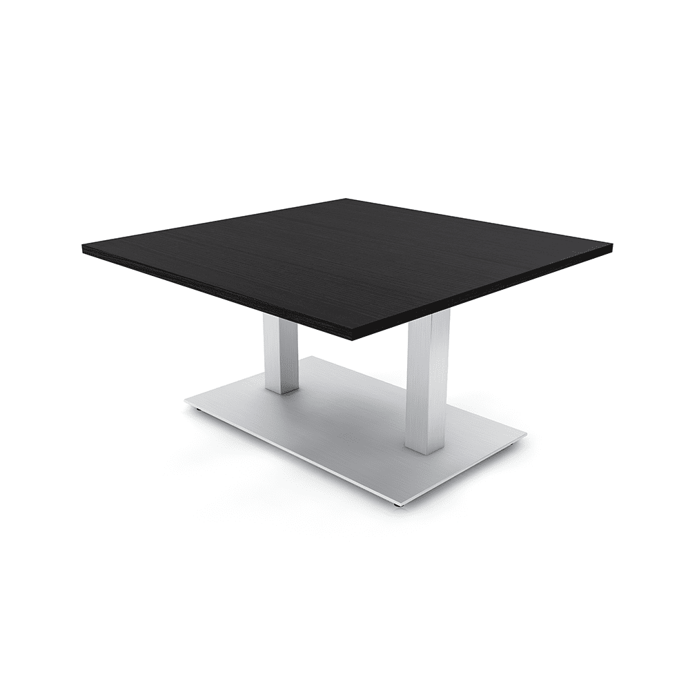 42" Square Shaped Coffee Table Office Reception Table Double Post Base ...