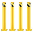 42 Steel Bollard Post Set, Yellow Powder Coated for Traffic Safety ...