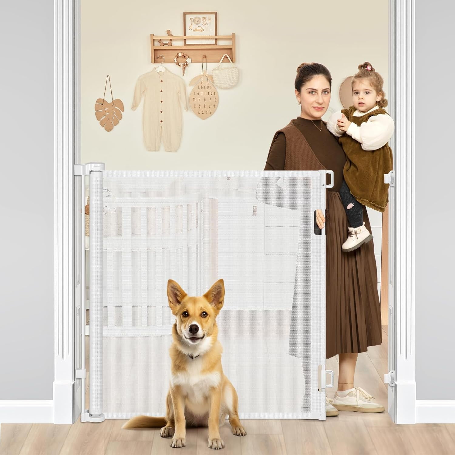 42" Tall X 60" Wide Retractable Dog Gate Extra Tall Baby Gates for ...