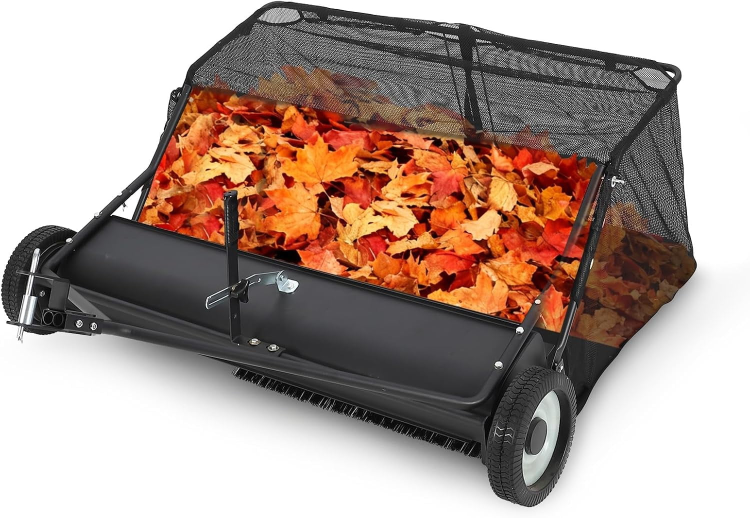 42" Tow Behind Lawn Sweeper, 21 Cu.Ft Large Hopper Bag Capacity Leaf ...