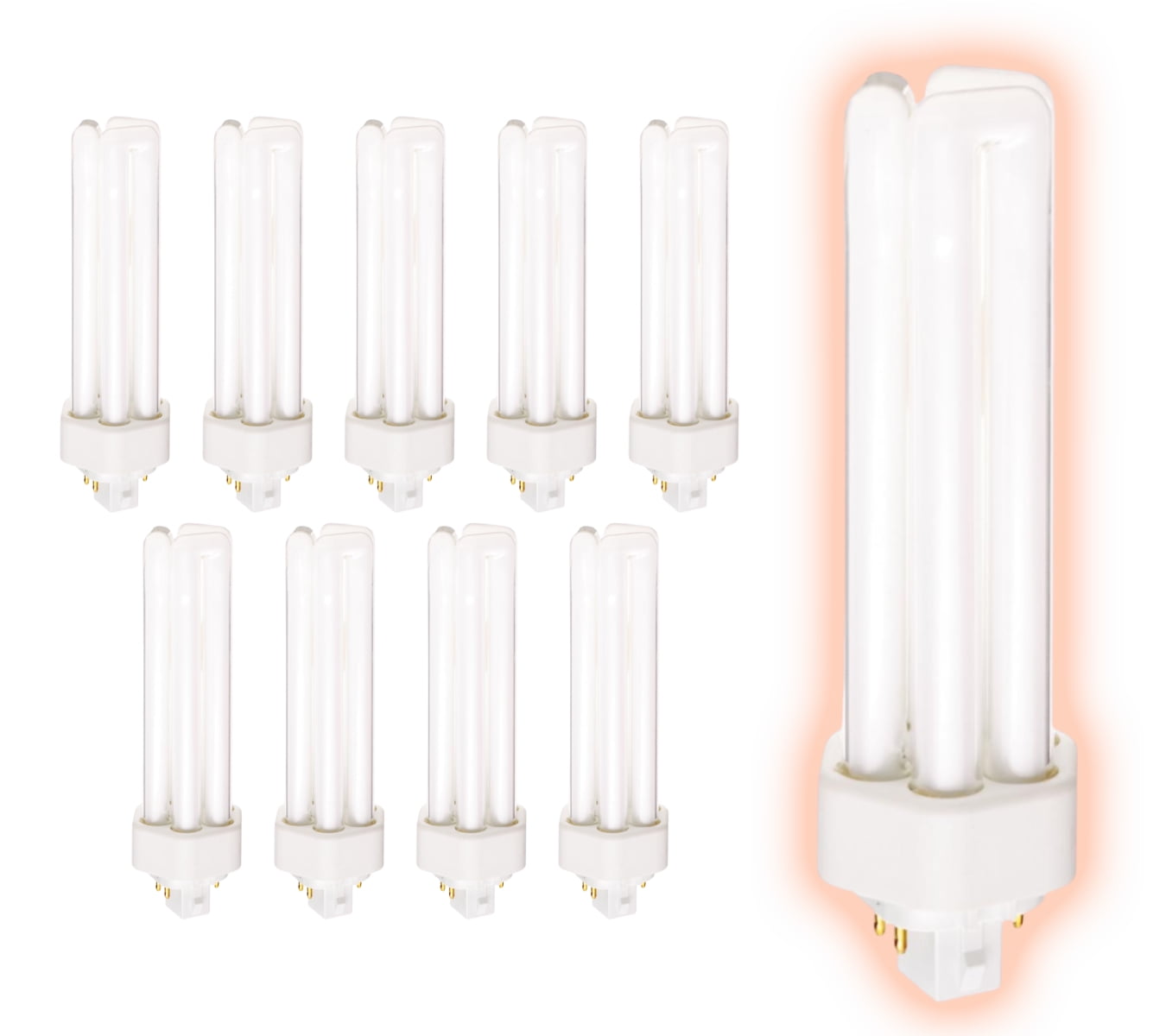 42 Watt CFL Light Bulbs | 4 Pin GX24Q-4 Base 5000K Daylight | 42W High ...