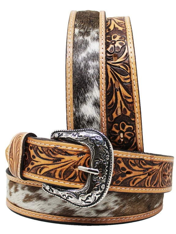 40 1-1/2" Wide Western Basket Weave Tooled Rawhide Braided Full-Grain ...