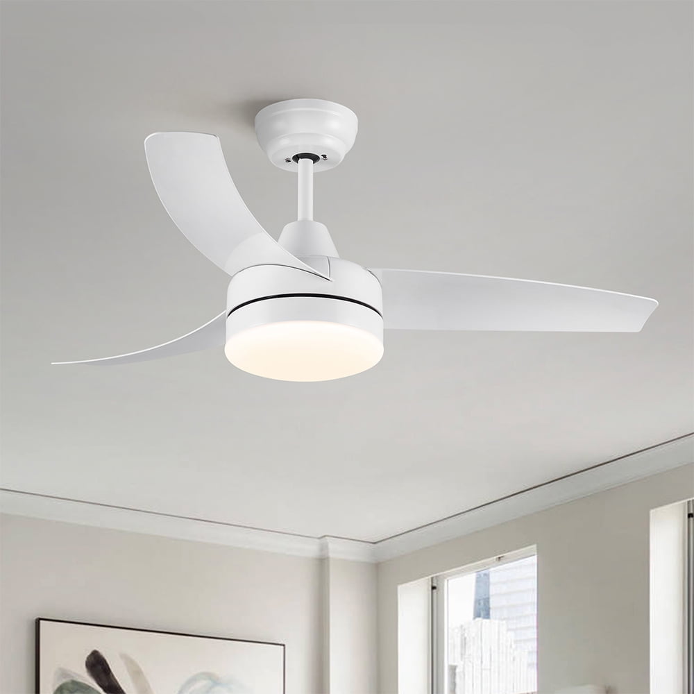 42" White Ceiling Fan with Lights, Modern Ceiling Fan with Remote ...