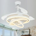 Belladepot 42" White Retractable Ceiling Fan with Dimmable 45W LED ...