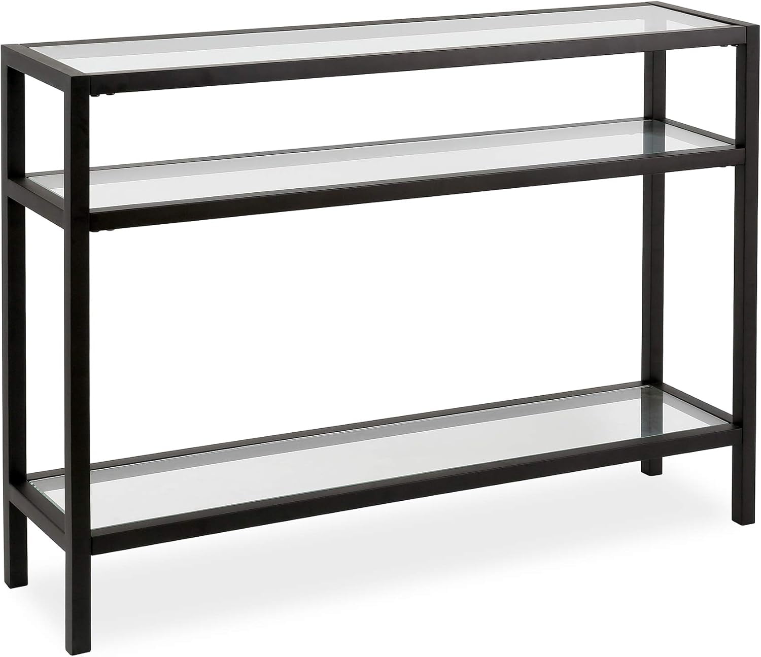 42" Wide Rectangular Console Table in Blackened Bronze, Entryway Table ...