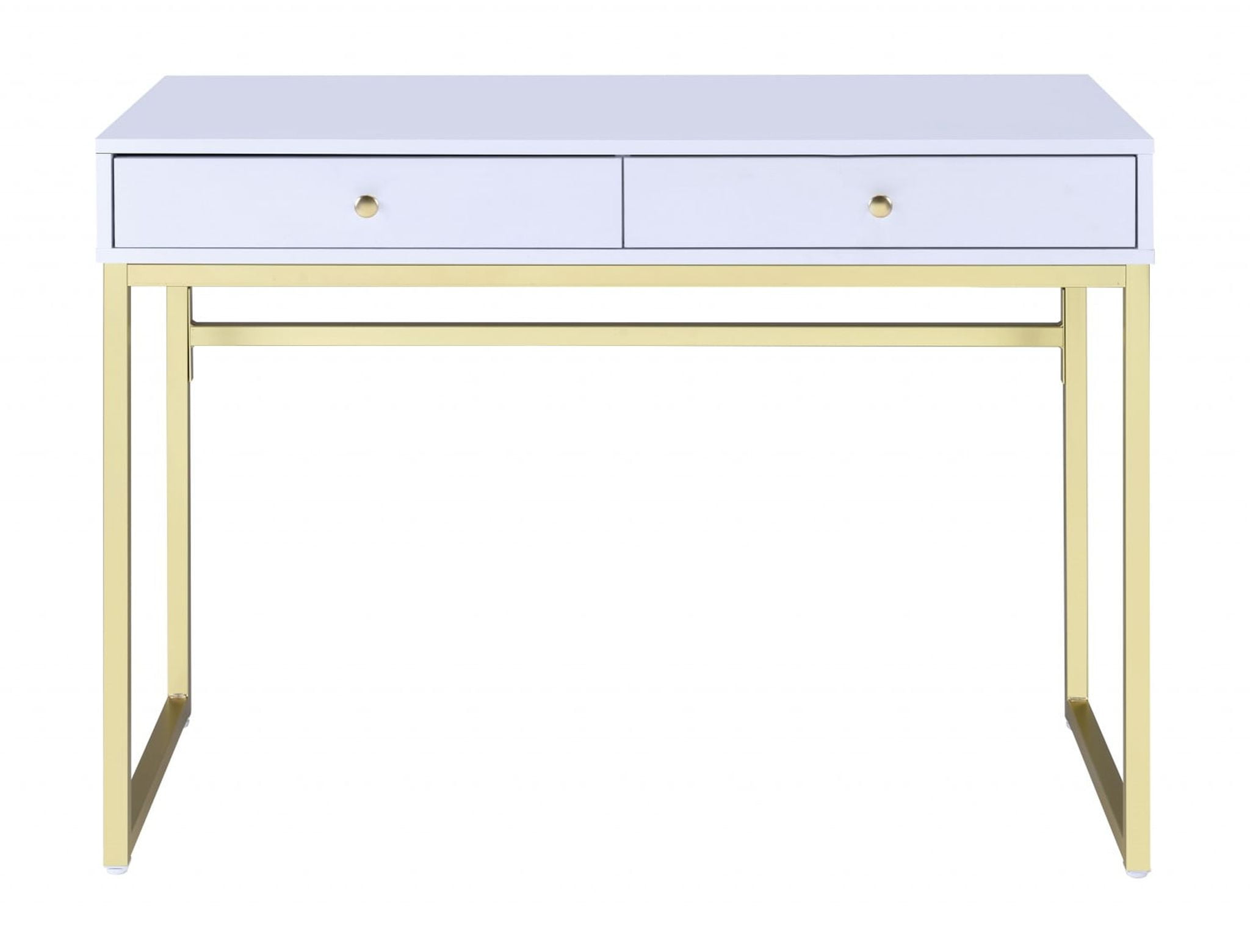 42" X 19" X 31" White And Brass Particle Board Desk - Walmart.com