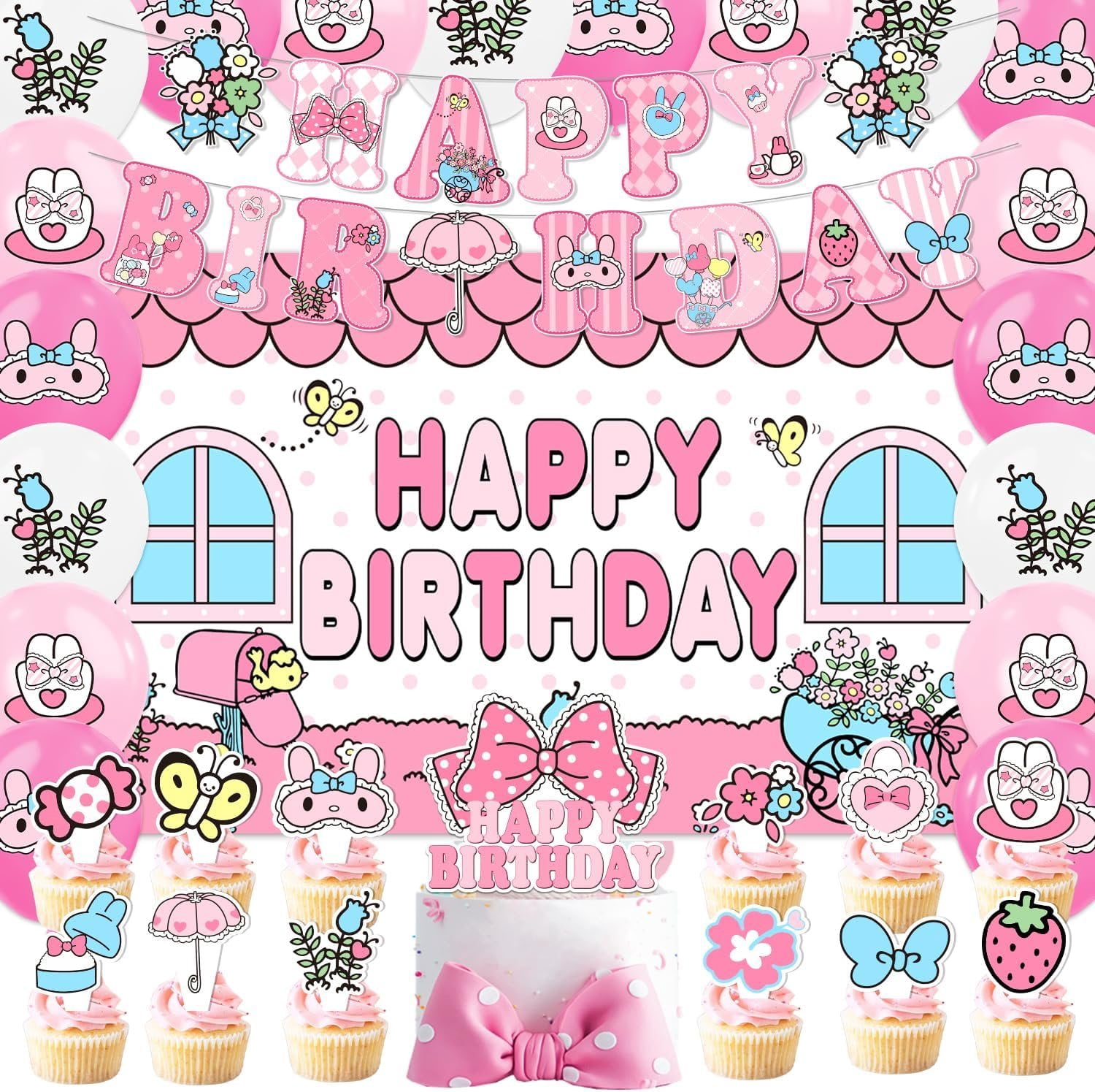 42 count Cute My Melo Birthday Party Decorations Includes Cake Toppers ...