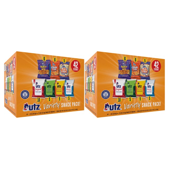 (2 pack) Utz Snack Pack, Variety Pack, 1 oz, 42 Count - Walmart.com