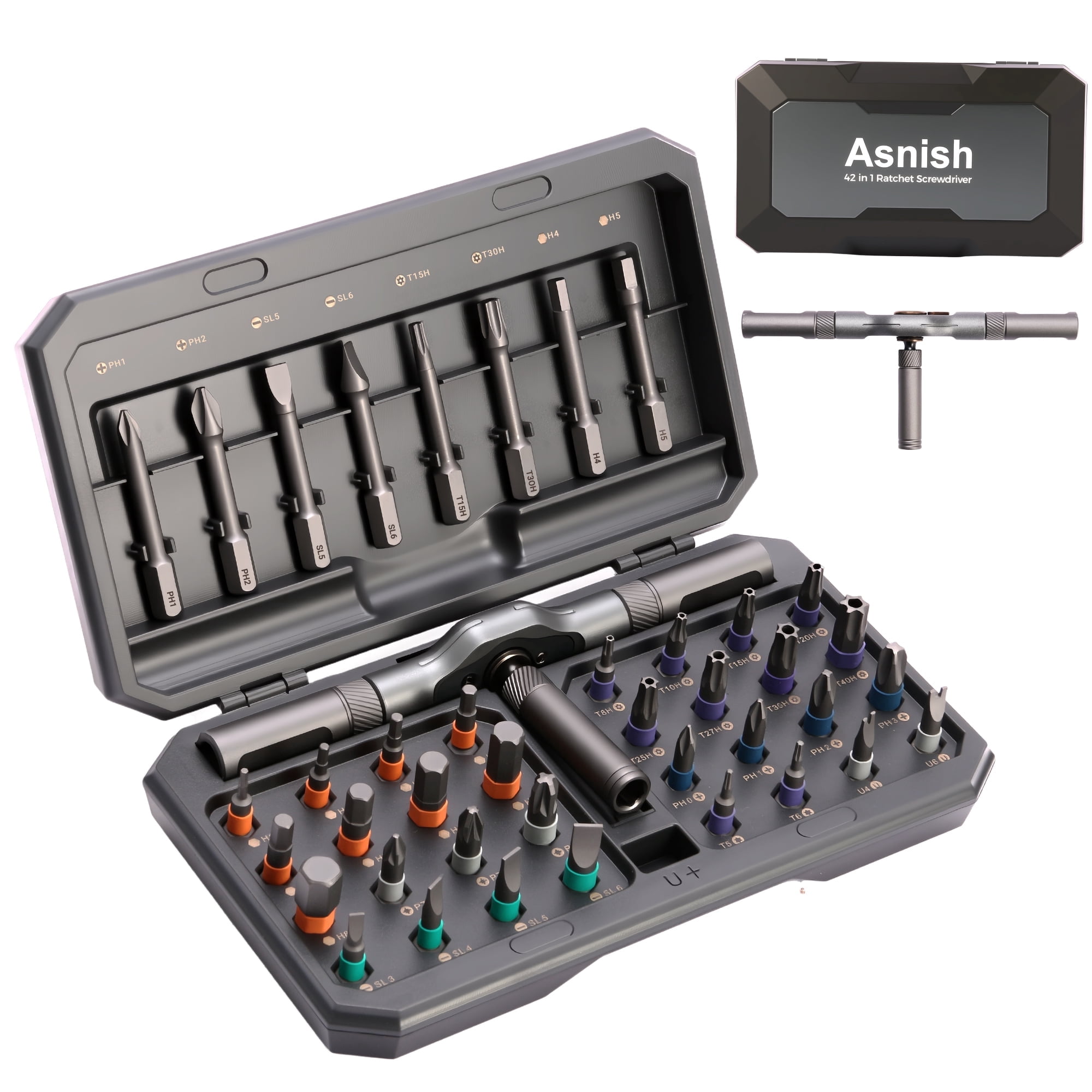 42-in-1 Magnetic Screwdriver Set - Premium S2 Steel Multi-Bit Tool Kit ...