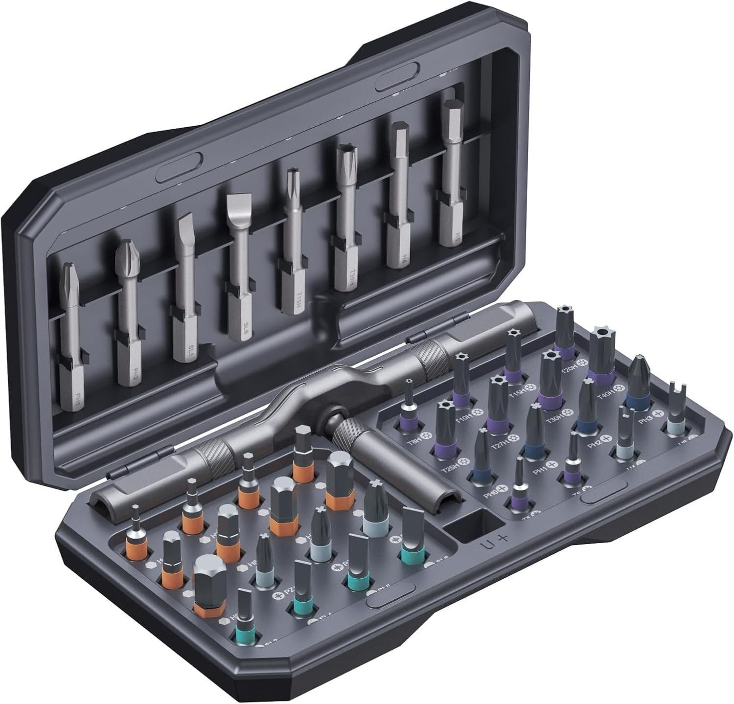42-in-1 Ratchet Screwdriver Set with 40 Magnetic Bits & Carry Case ...