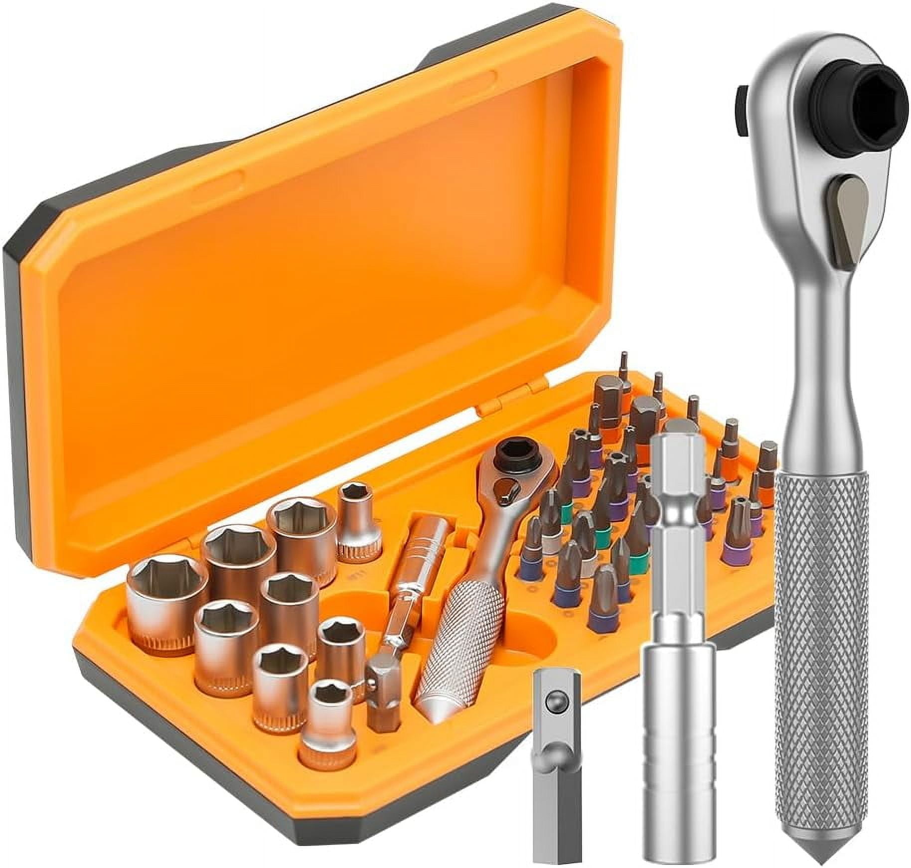 42-in-1 magnetic screwdriver set with detachable ratchet handle, multi ...