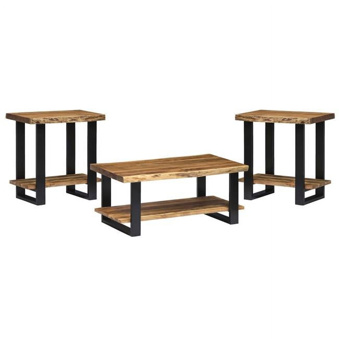 42 in. Alpine Natural Live Edge Coffee & End Tables - Set of 2 ...