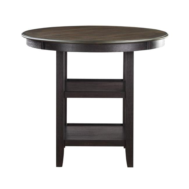 42 in. Anji Round Surface 2 Open Shelves & Counter Table, Brown & Black ...