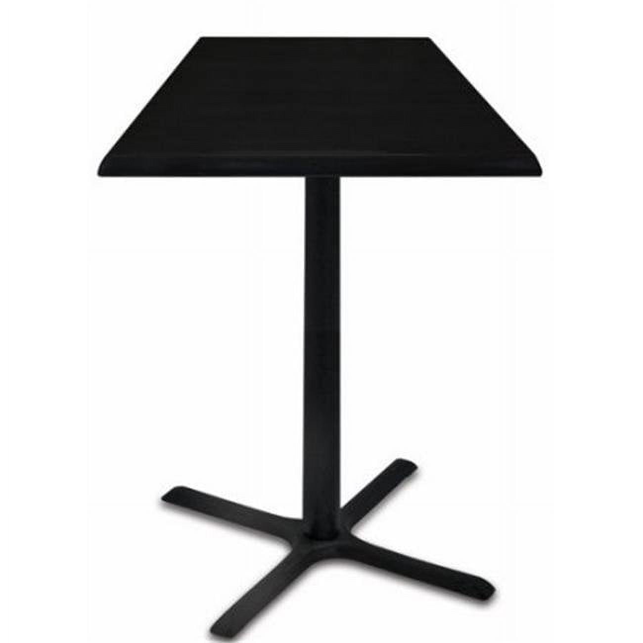 42 in. Black Table with 36 x 36 in. Indoor & Outdoor Black Steel Square ...