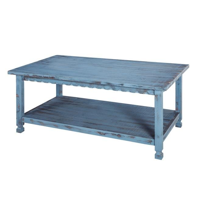 42 in. Country Cottage Coffee Table, Blue Antique - Walmart.com