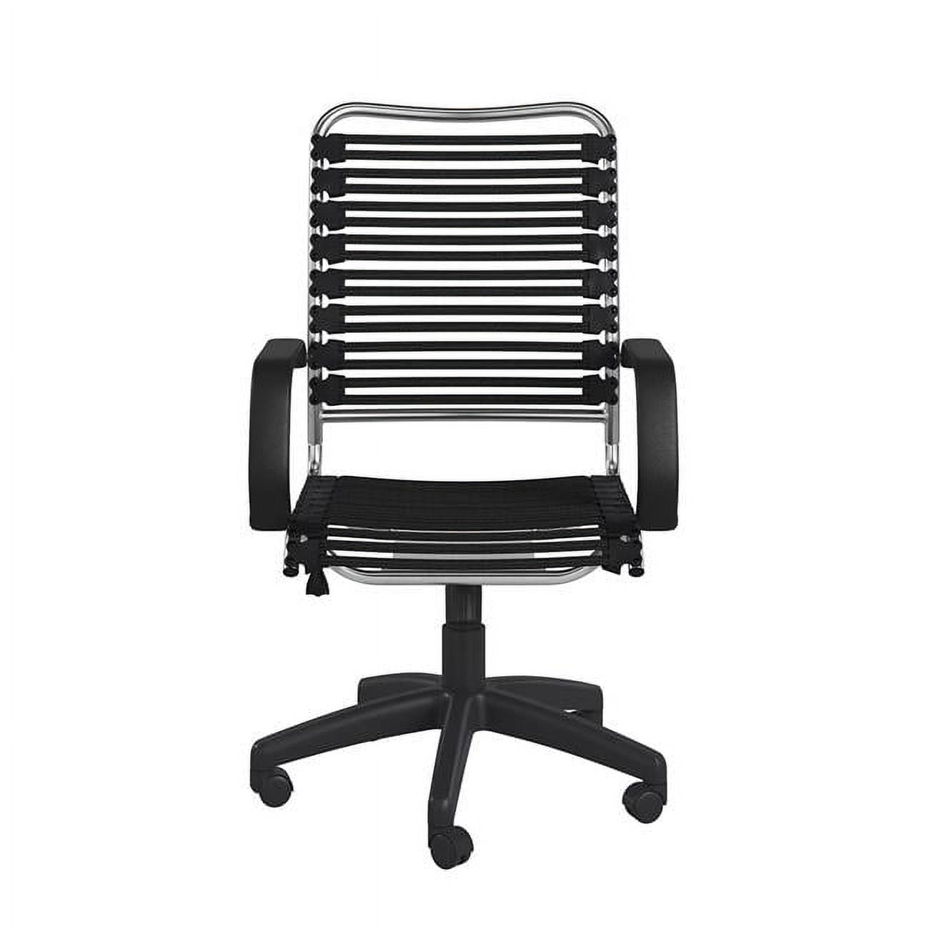 42 in. Flat Bungee Cord High Back Office Chair, Black & Chrome ...